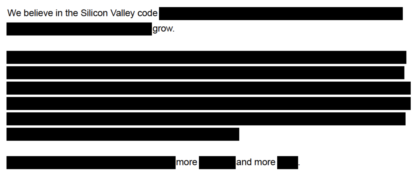 Andreessen’s Techno-Optimist Manifesto as Redaction Poetry — Ben Grosser